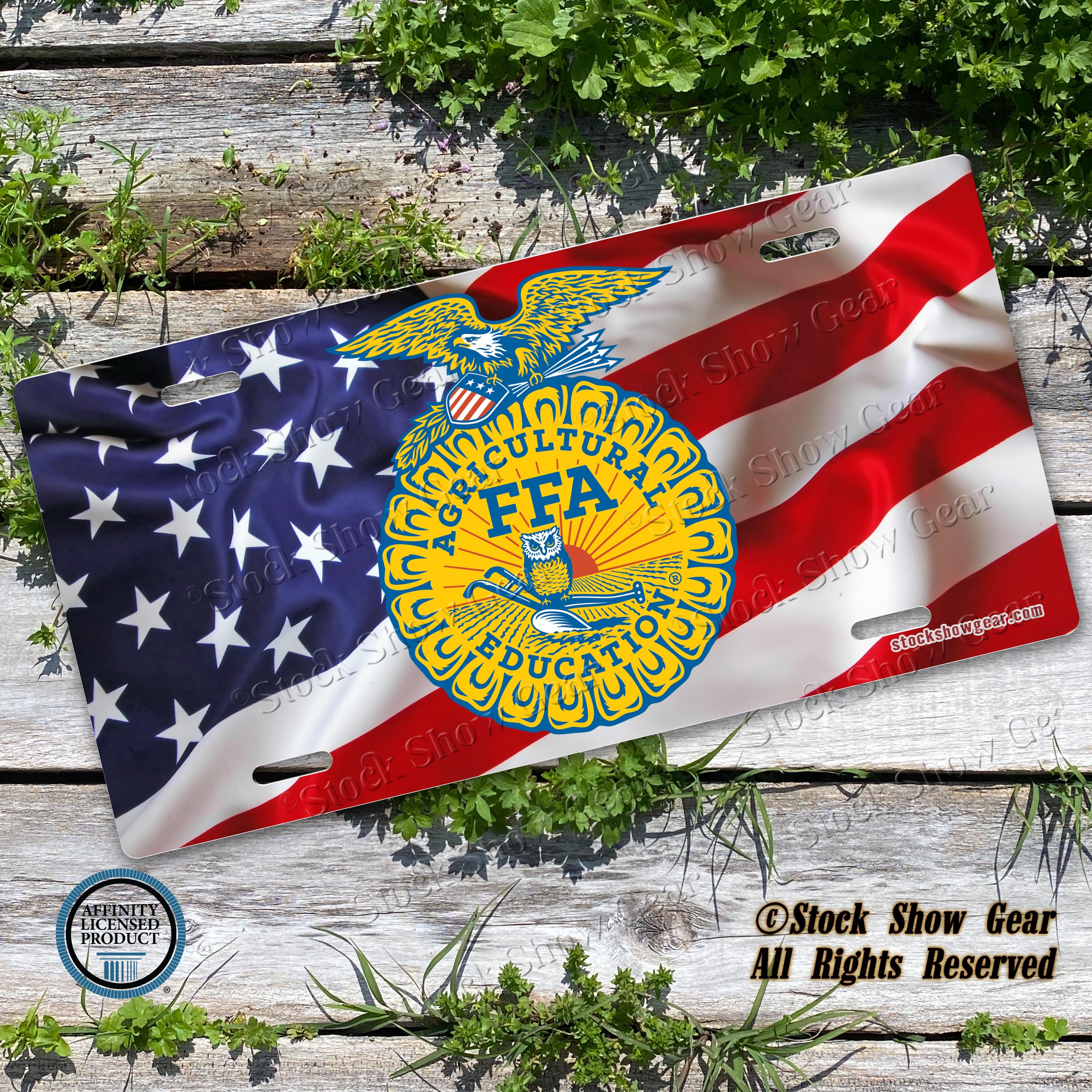 FFA Emblem License Plate USA Background-Licensed Product – Stock Show Gear