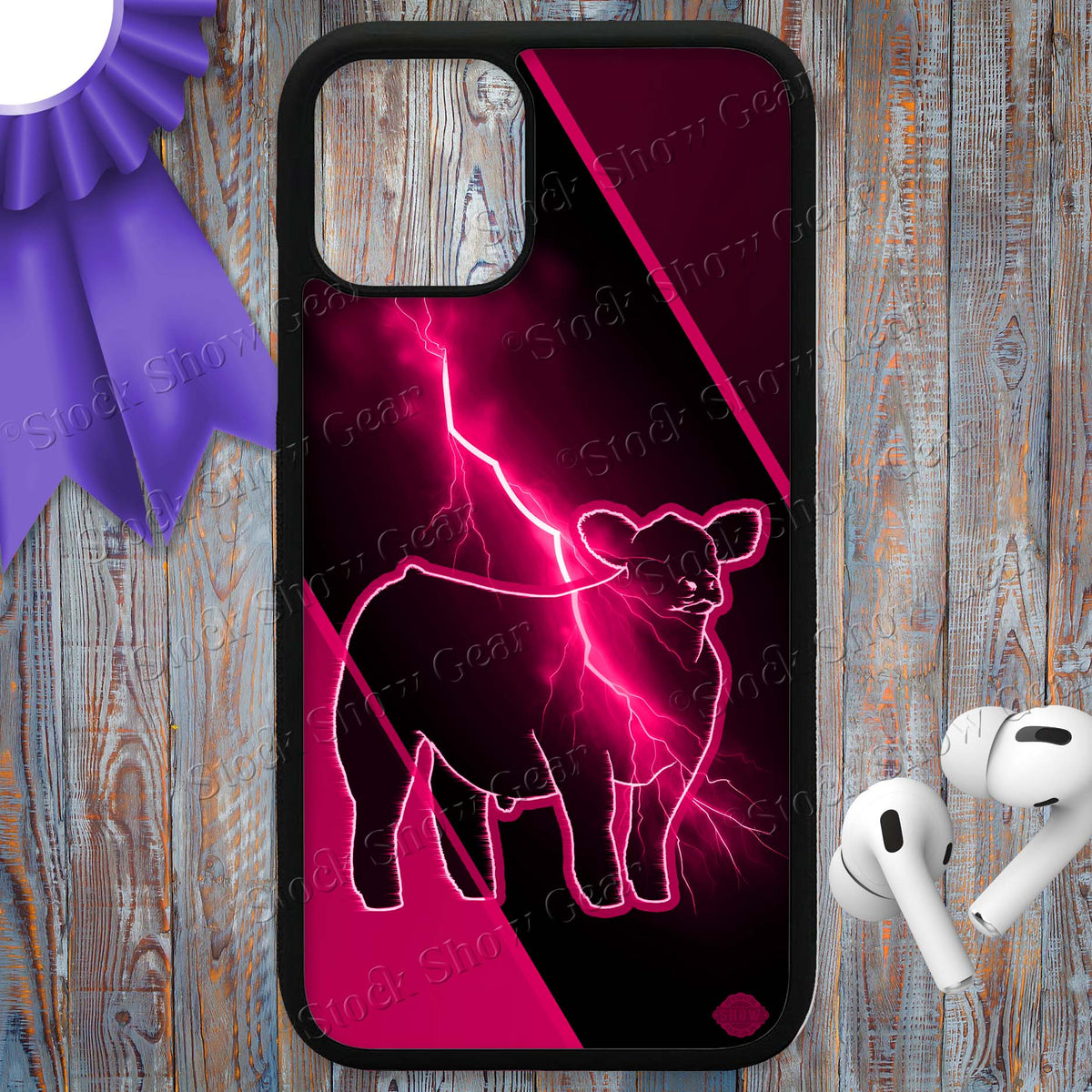 Show Steer Pink Lightning Phone Cases – Stock Show Gear